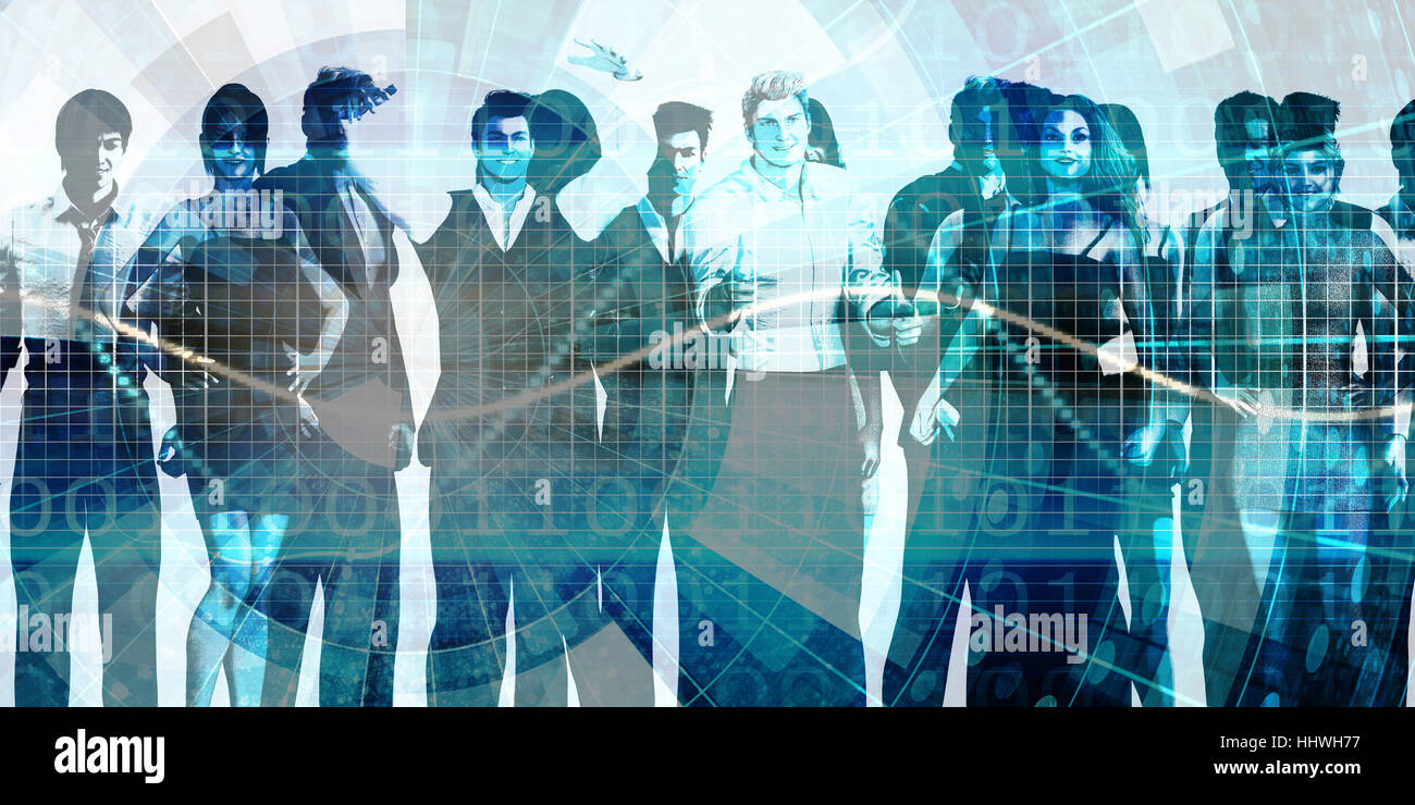 Motivated Workforce and Staff Employees Smiling Art Stock Photo - Alamy