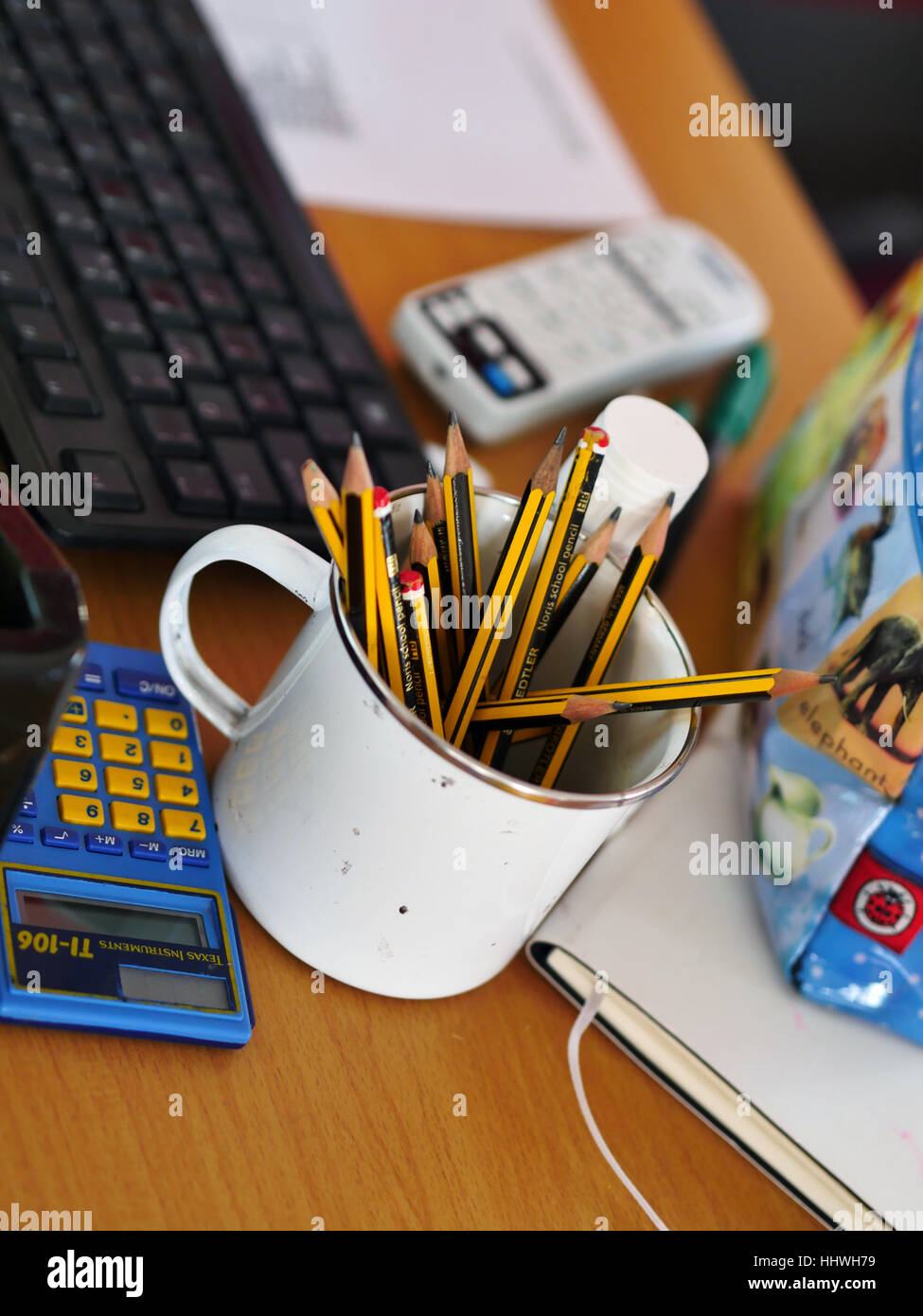 primary school teacher's desk Stock Photo - Alamy