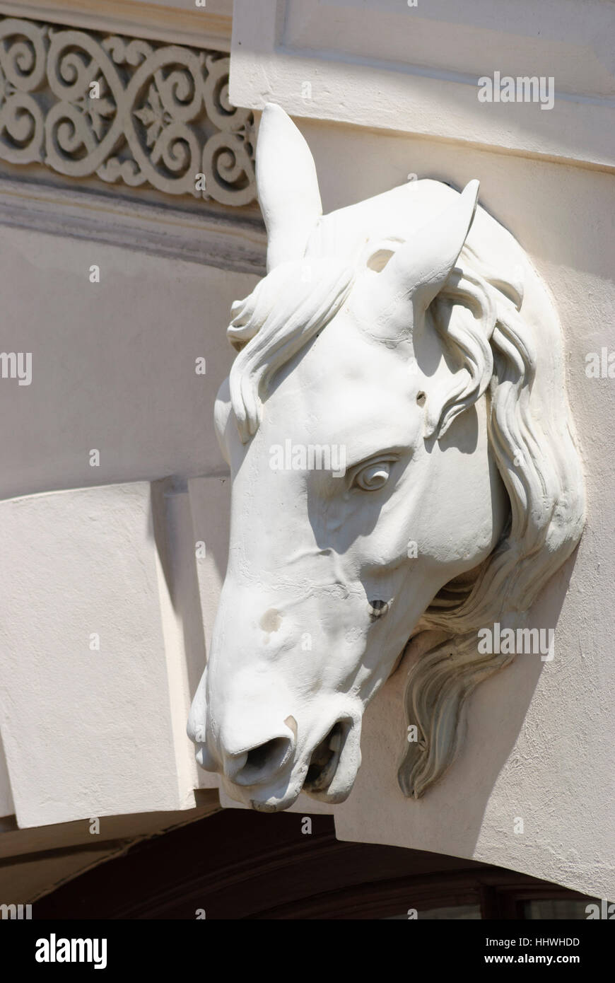 Horse head in a former stable building hi-res stock photography and ...