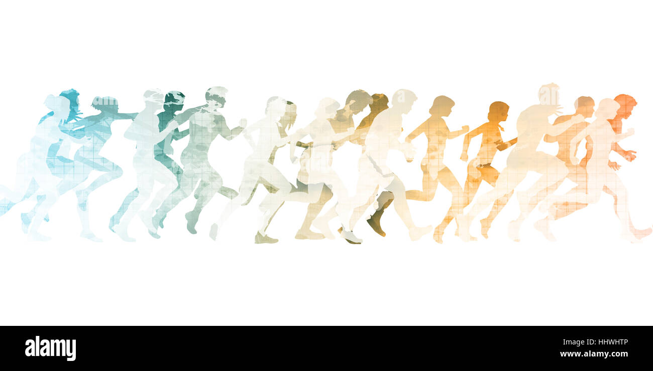 Sports Background with People Running as Concept Stock Photo - Alamy