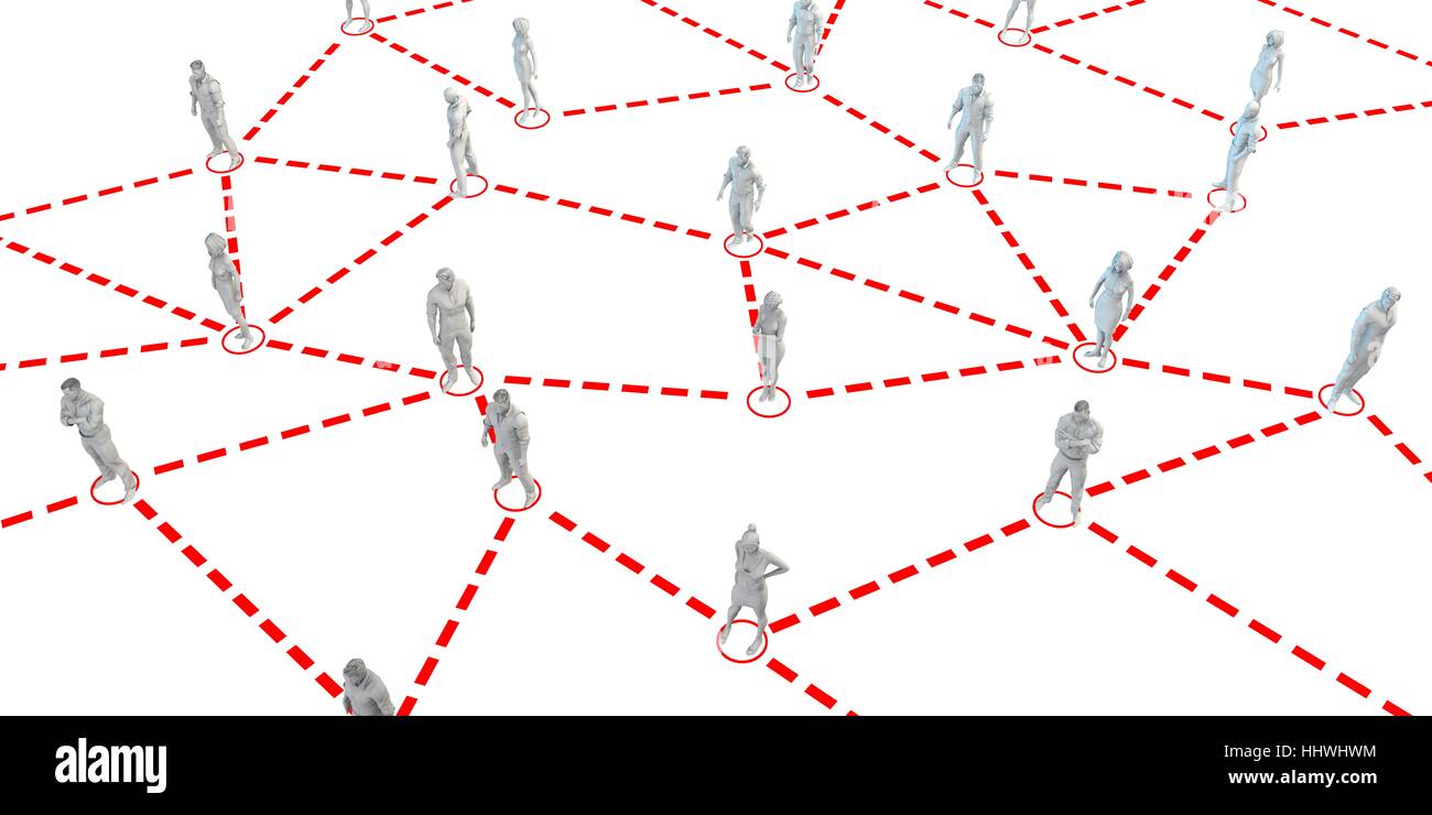 Community Population of Men and Women Workers Linked Together Stock ...