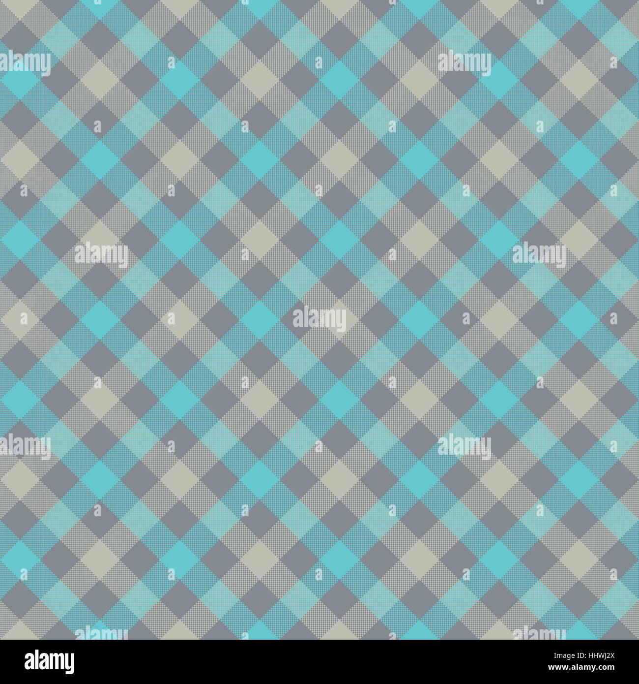 Blue gray check plaid fabric texture seamless pattern. Vector ...