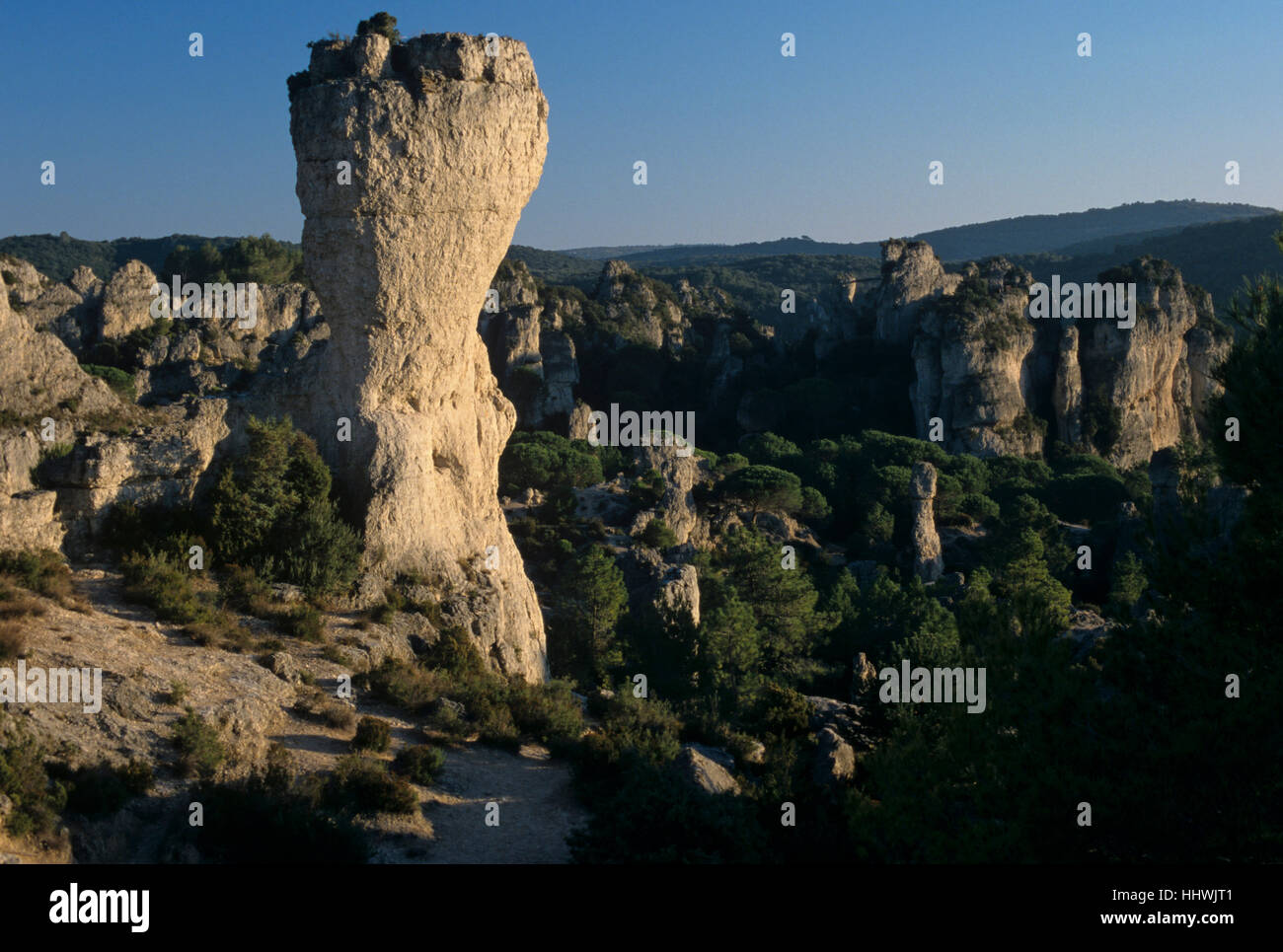 Rock formation in Cirque de Moureze, Languedoc-Roussillon, France Stock ...