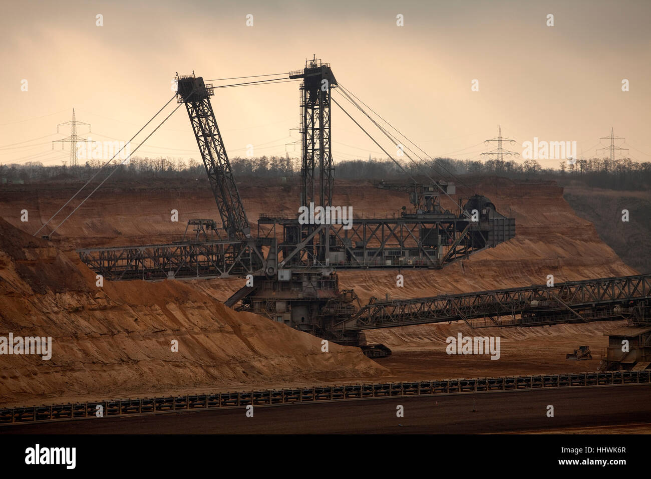 Spreader with tripper car, surface mining Hambach, Rhenish lignite ...