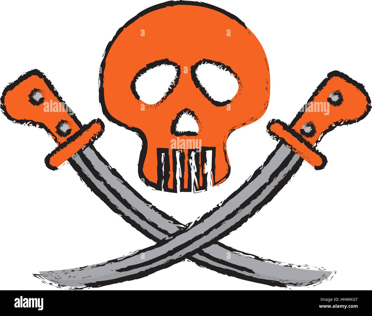 skull with swords Stock Vector Image & Art - Alamy