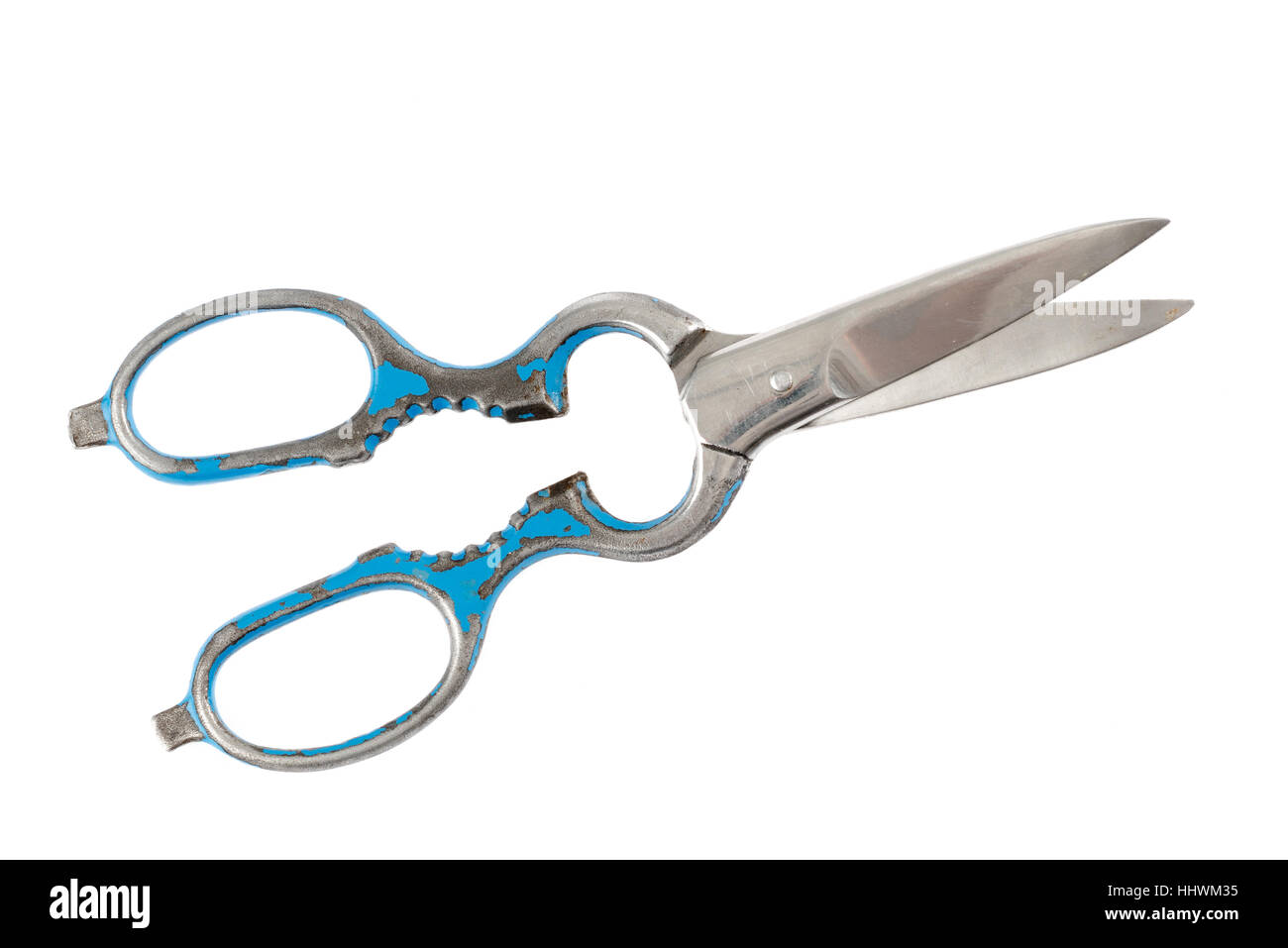 blue, open, scissors, scissor, cut, handle, blue, tool, isolated ...