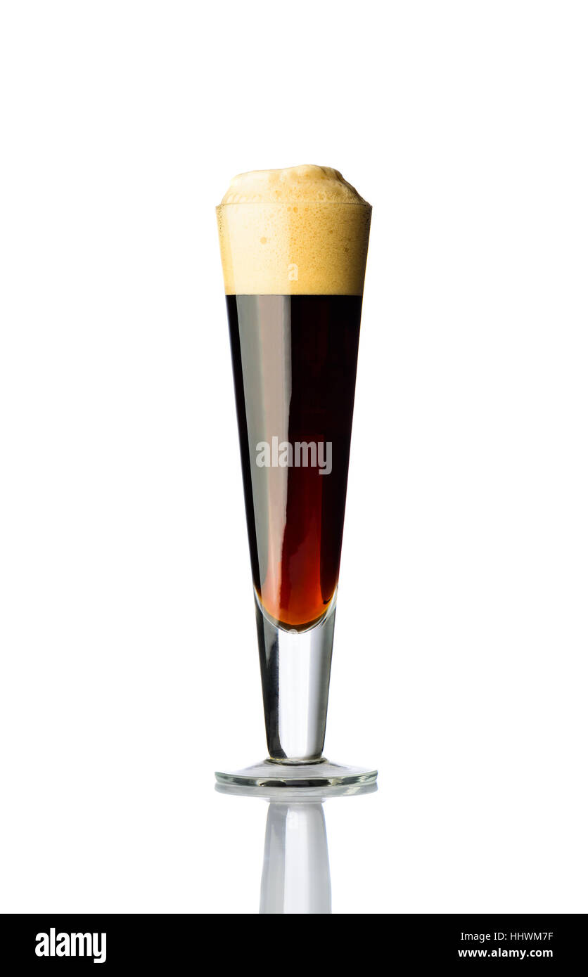 One glass of bitter beer isolated on white background Stock Photo - Alamy