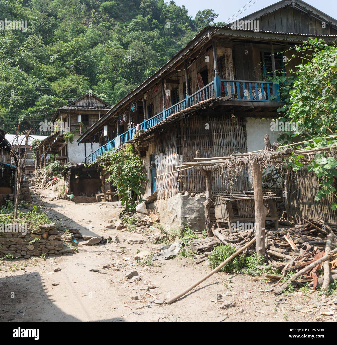 house, building, asia, nepal, buildings, house, building, tree, stone ...