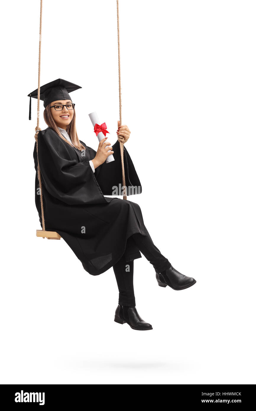 Happy graduate student diploma sitting Cut Out Stock Images & Pictures ...