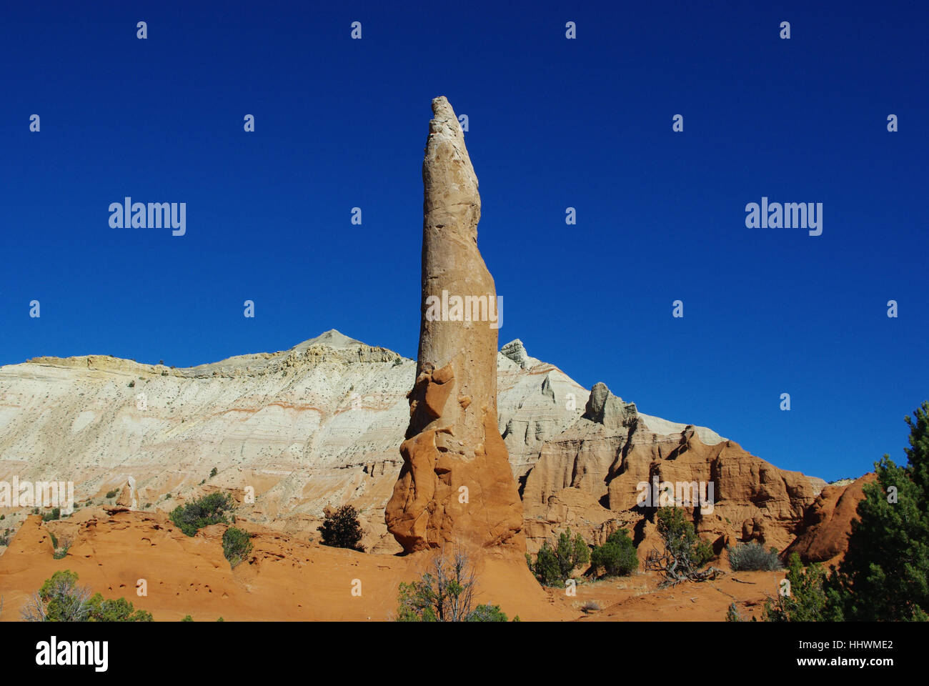 blue, tower, desert, wasteland, formation, rock, firmament, sky ...