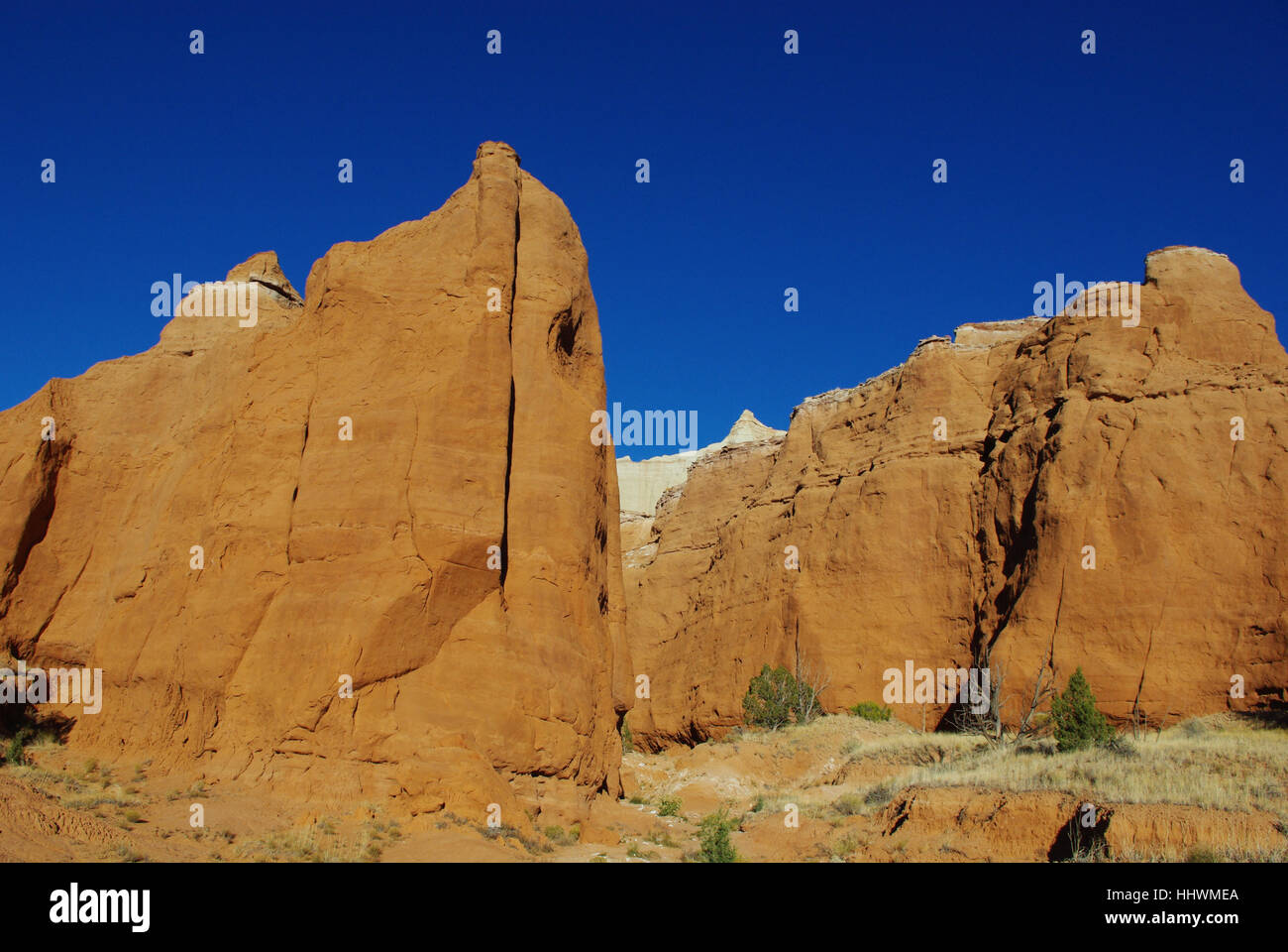 blue, desert, wasteland, formation, rock, firmament, sky, unclouded ...