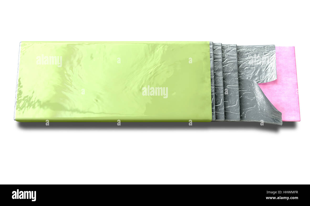 sweet, isolated, sticks, wrapped, foil, gum, chewing gum, confectionery ...