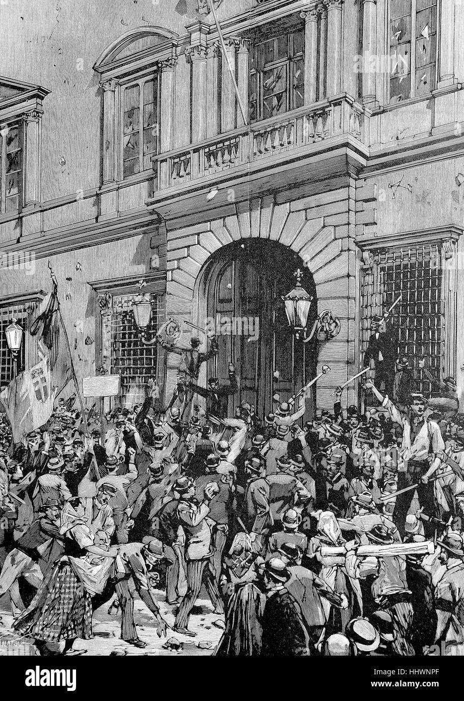 The Italian-French incident, the People's Demonstration in Rome in ...