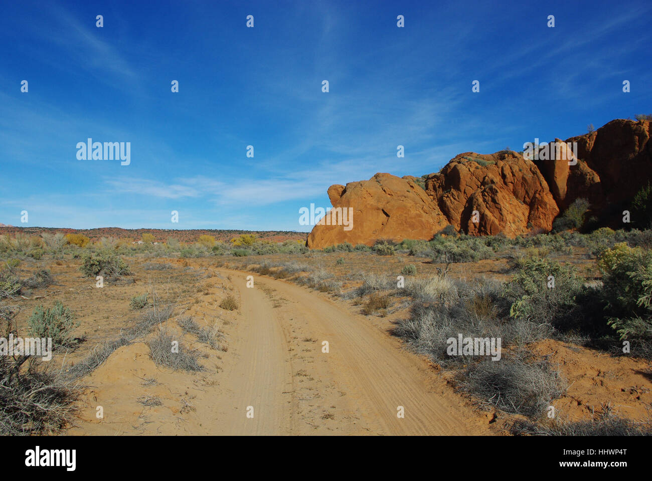 rocks and sandy road near harris wash,utah Stock Photo - Alamy