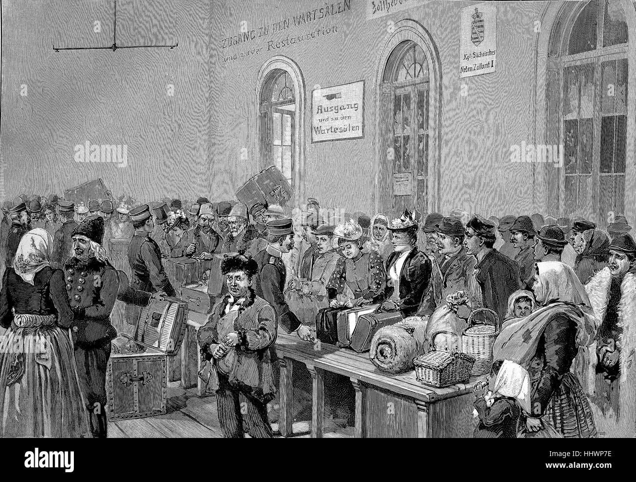 Customs station at the Bohemian-Saxon border in Bodenbach, Bohemia ...