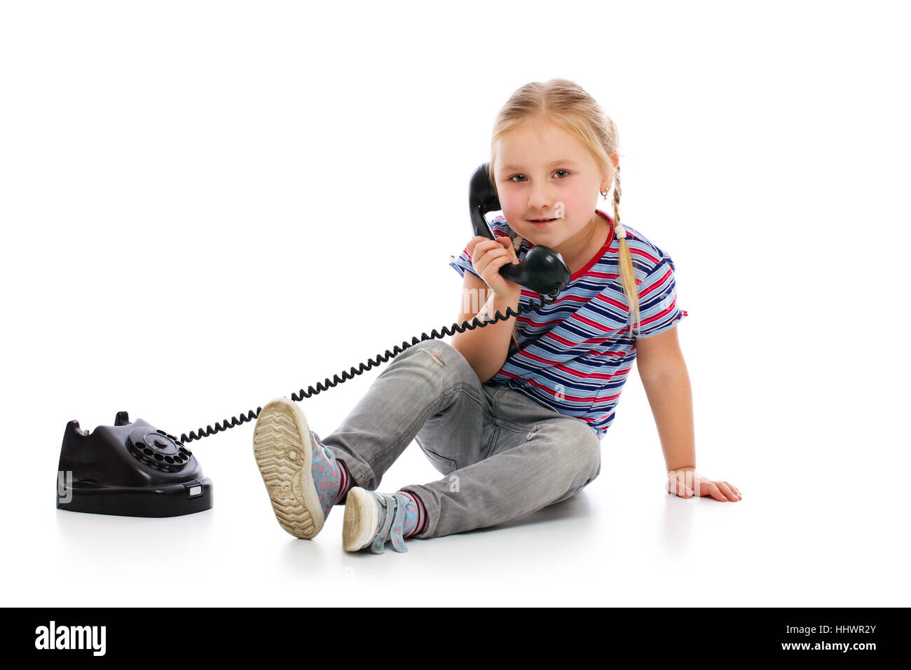 telephone, phone, call, portrait, retro, child, girl, girls ...