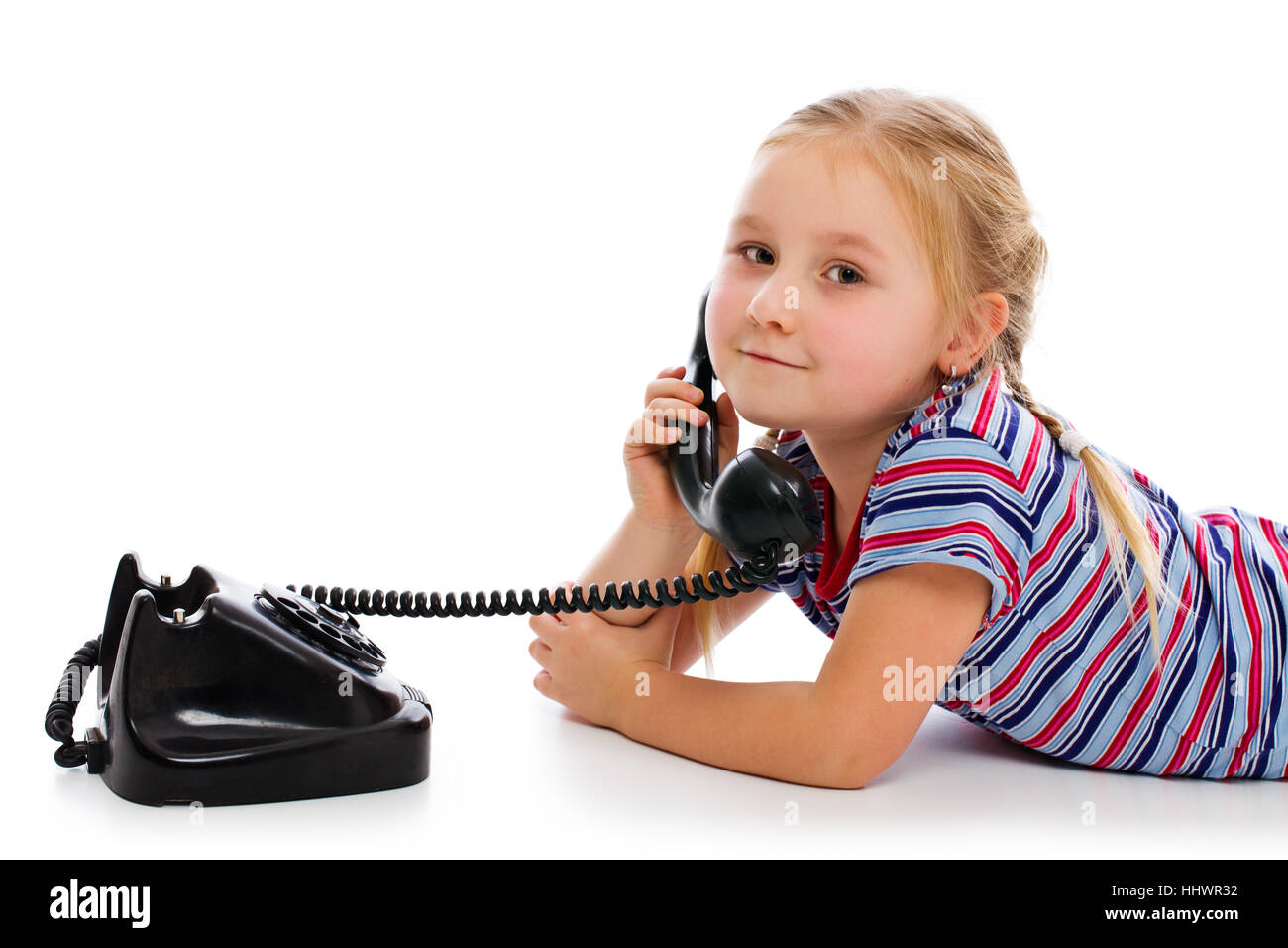 telephone, phone, call, portrait, retro, child, girl, girls ...