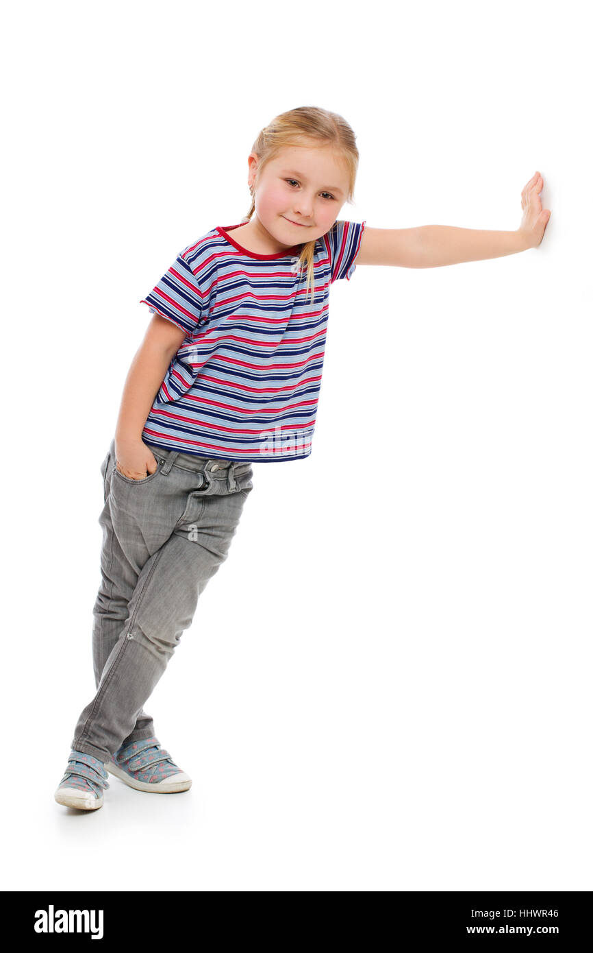 portrait, wall, child, white, leaning, girl, girls, humans, human ...