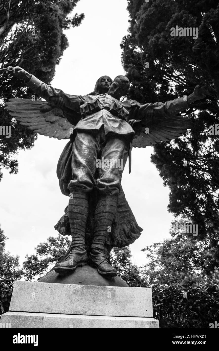 Ancient statue of fallen soldier in Italy, holiday Stock Photo - Alamy