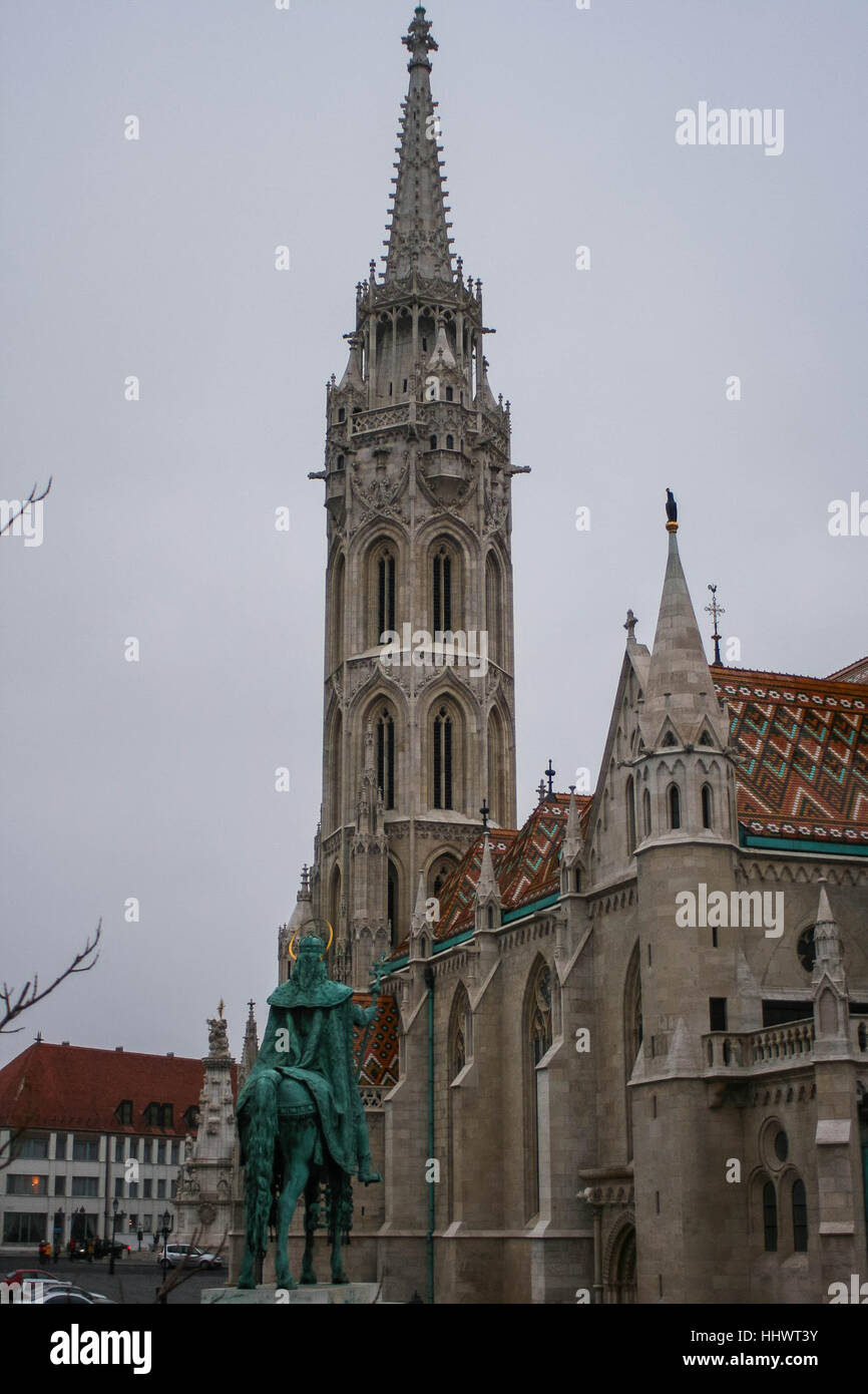 View of Budapest Castle tower Stock Photo - Alamy