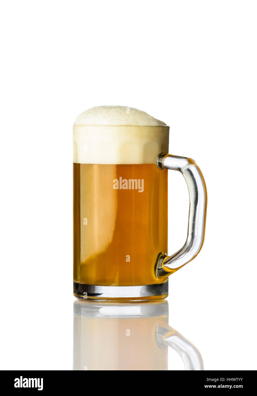 One mug of beer isolated on white background Stock Photo - Alamy