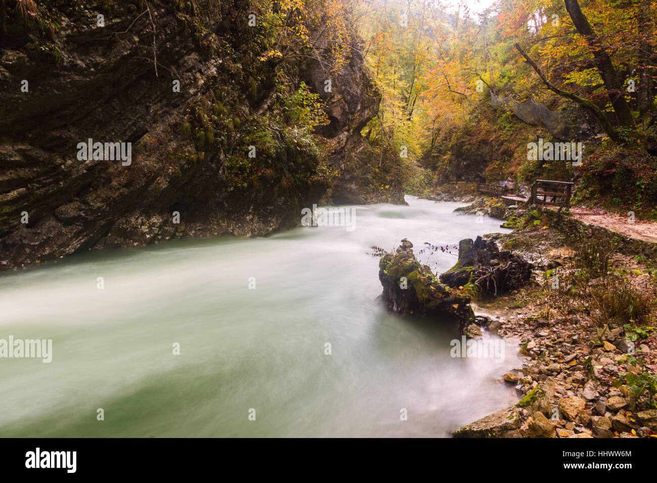 Beautiful famous Vintgar Gorge near Bled, Slovenia Stock Photo - Alamy