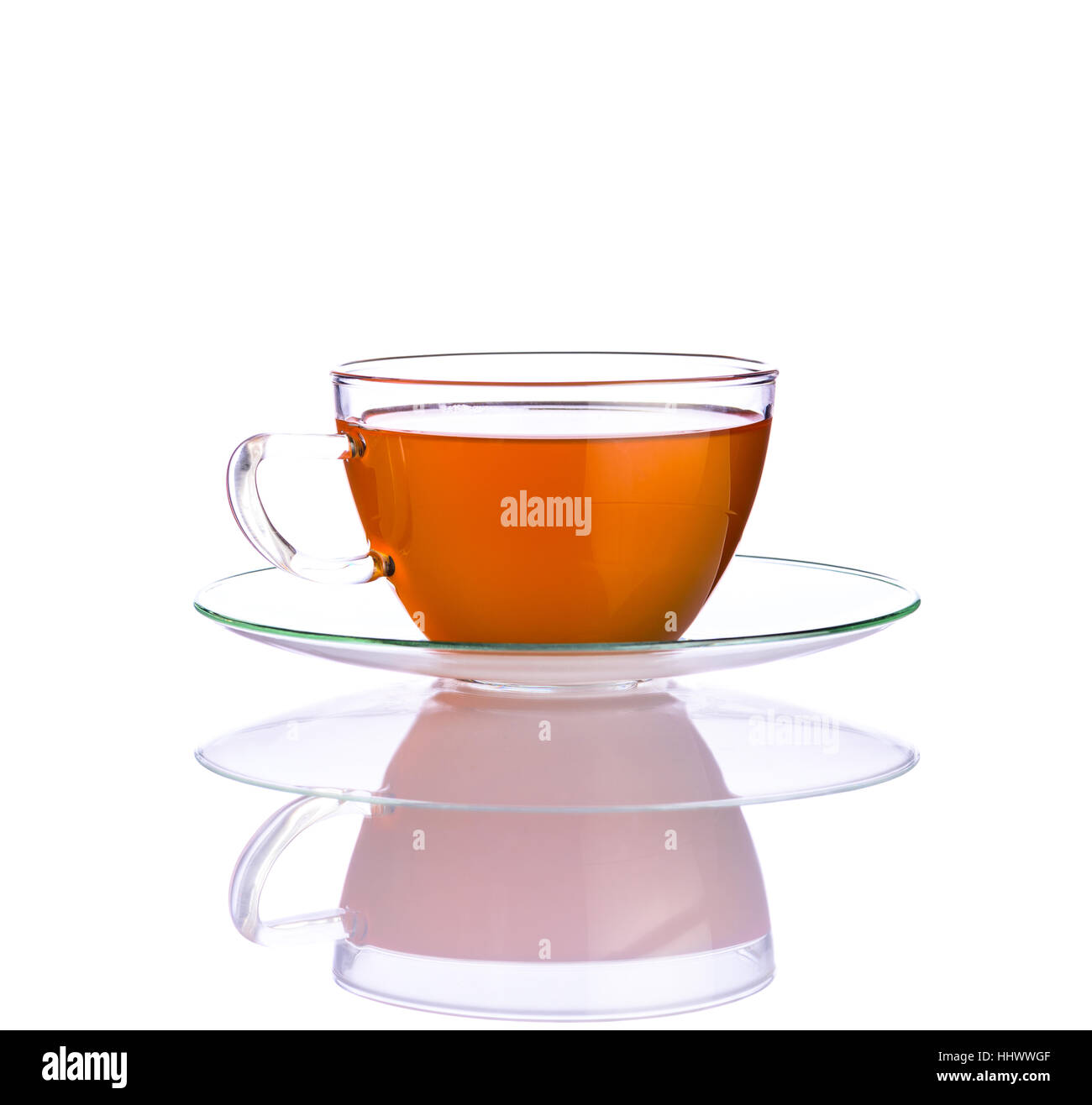 One cup of Fresh Tea in glass-cup isolated on white background Stock ...