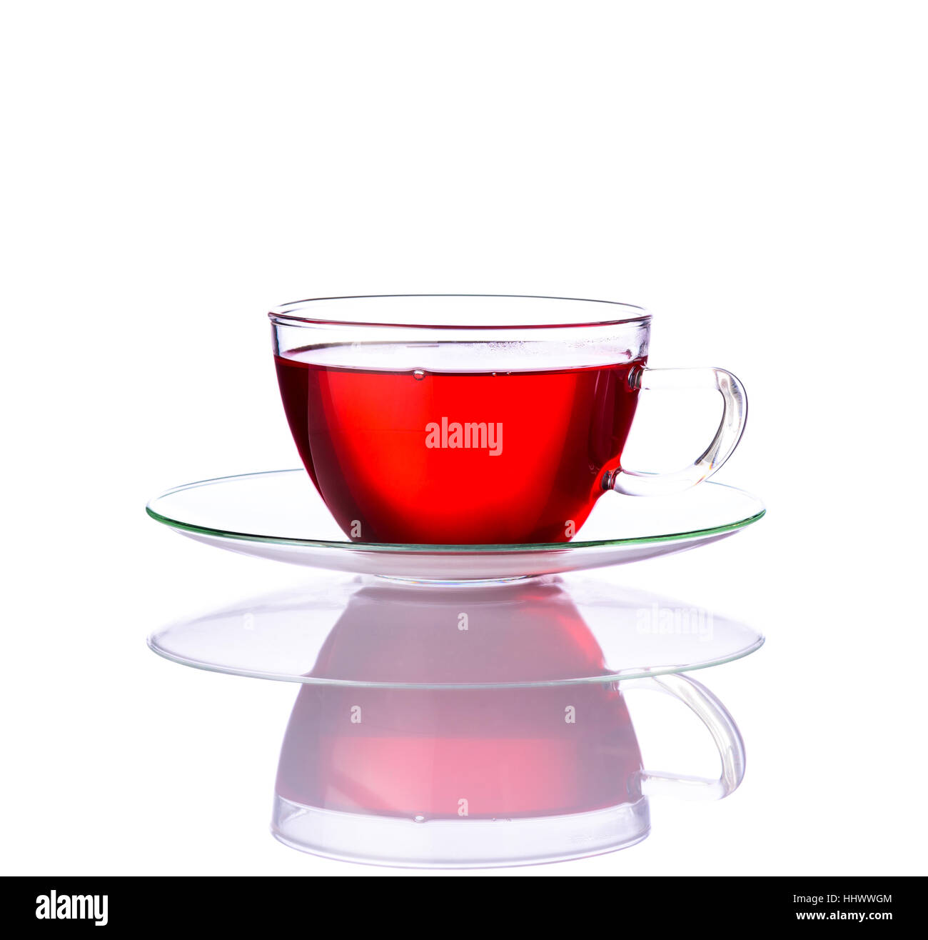 Single Cup of red tea isolated on white background Stock Photo - Alamy
