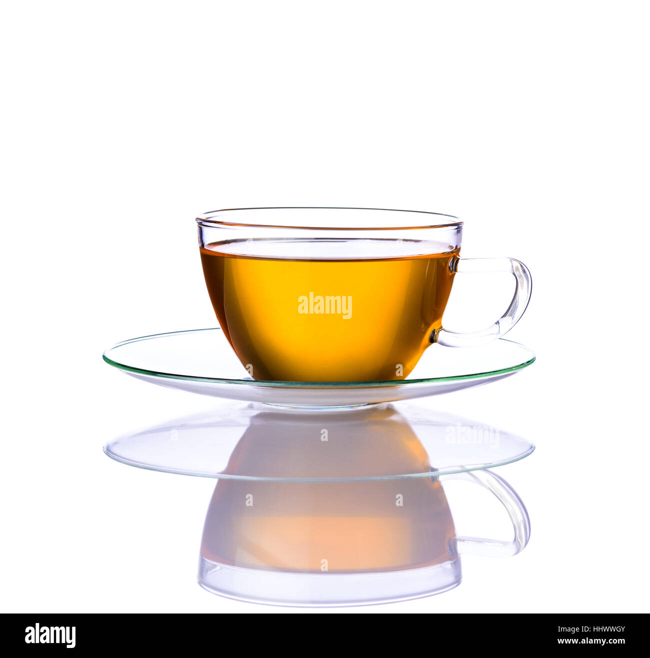 Single glass-cup of yellow tea isolated on white background Stock Photo ...