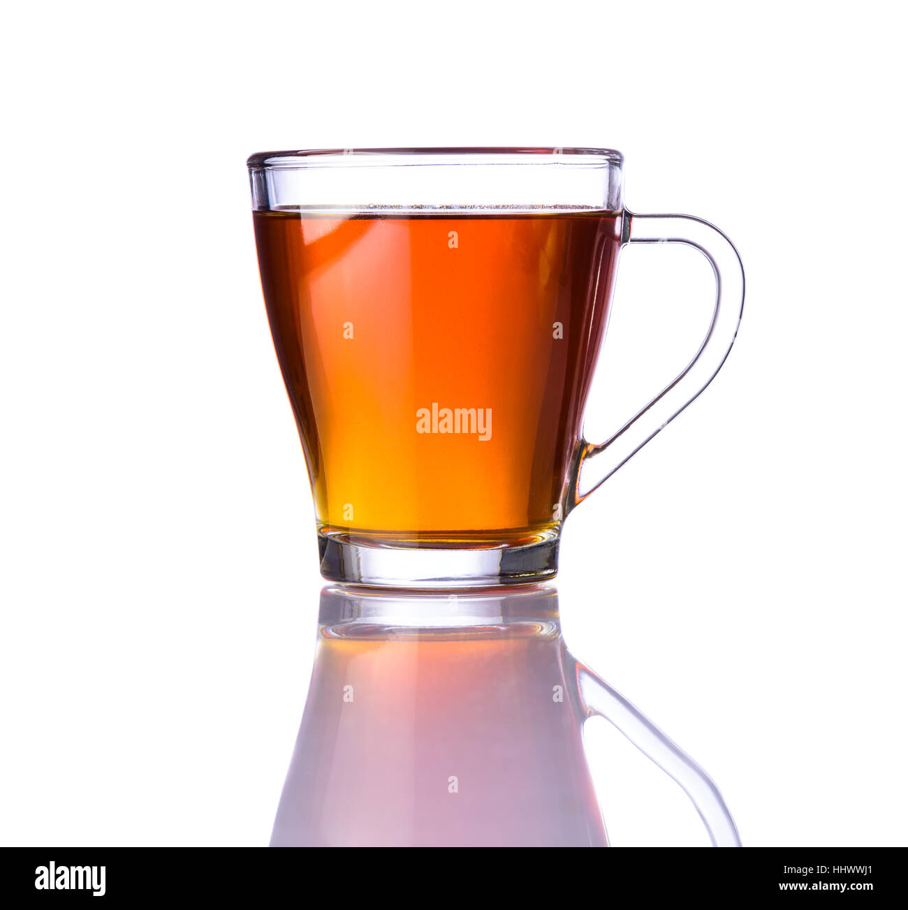 Single cup of brown tea isolated on white background Stock Photo - Alamy