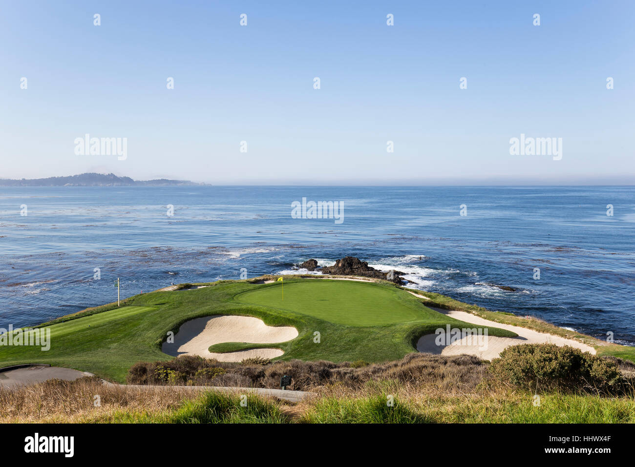 A view of Pebble Beach golf course, Monterey, California, USA Stock ...