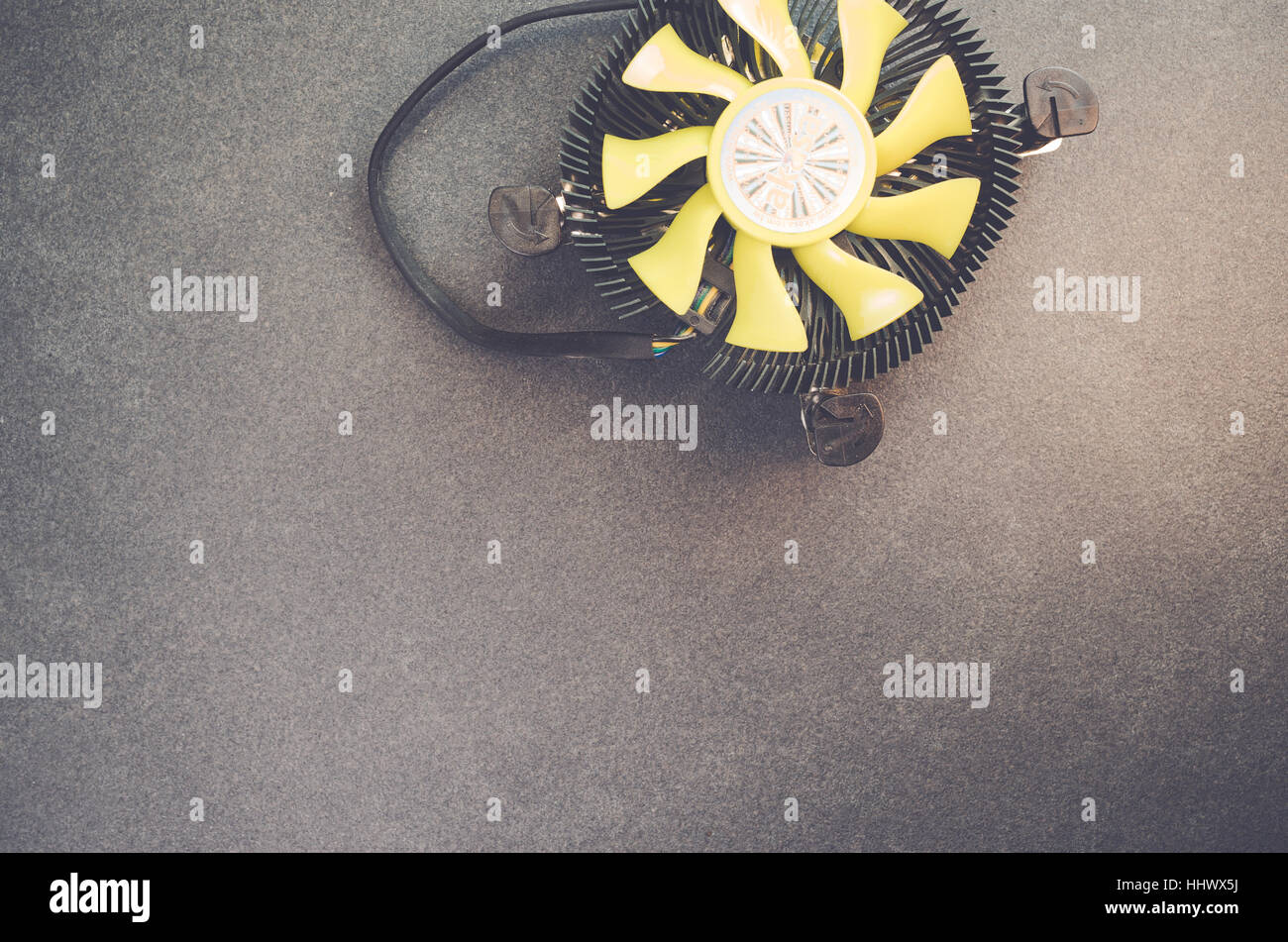 amd and intel processors cooling equipment - top view Stock Photo - Alamy