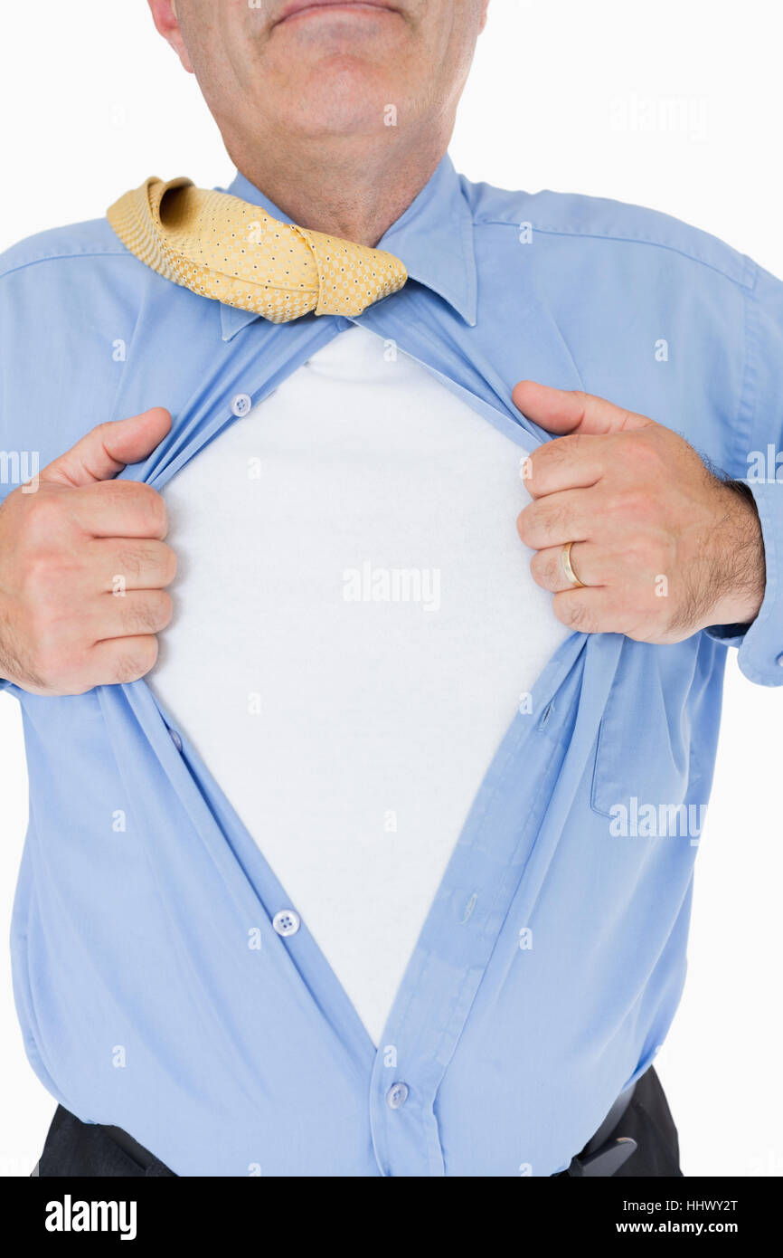 Man man ripping shirt hi-res stock photography and images - Alamy