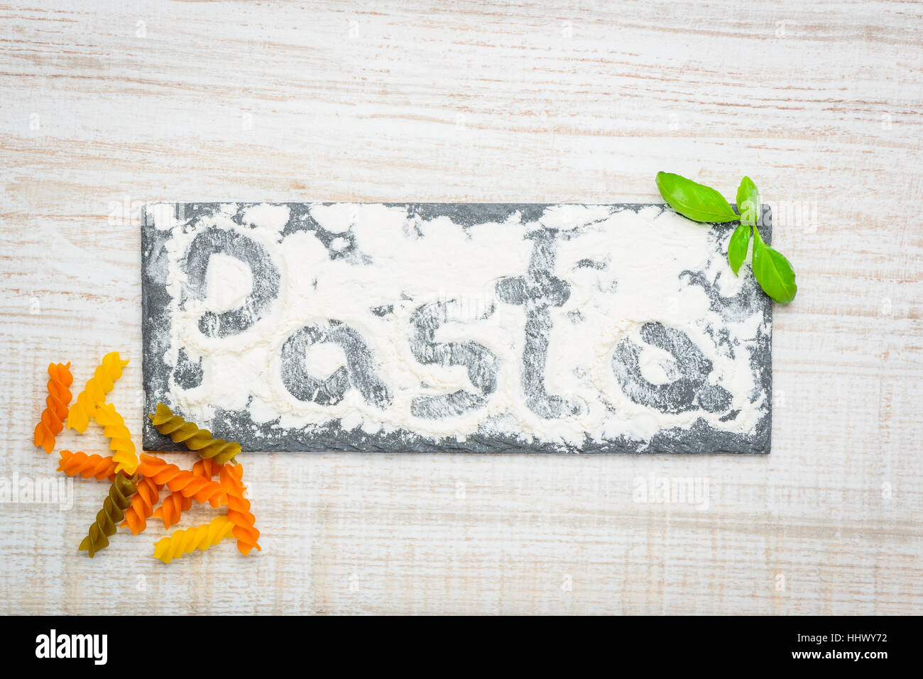 Pasta written hi-res stock photography and images - Alamy