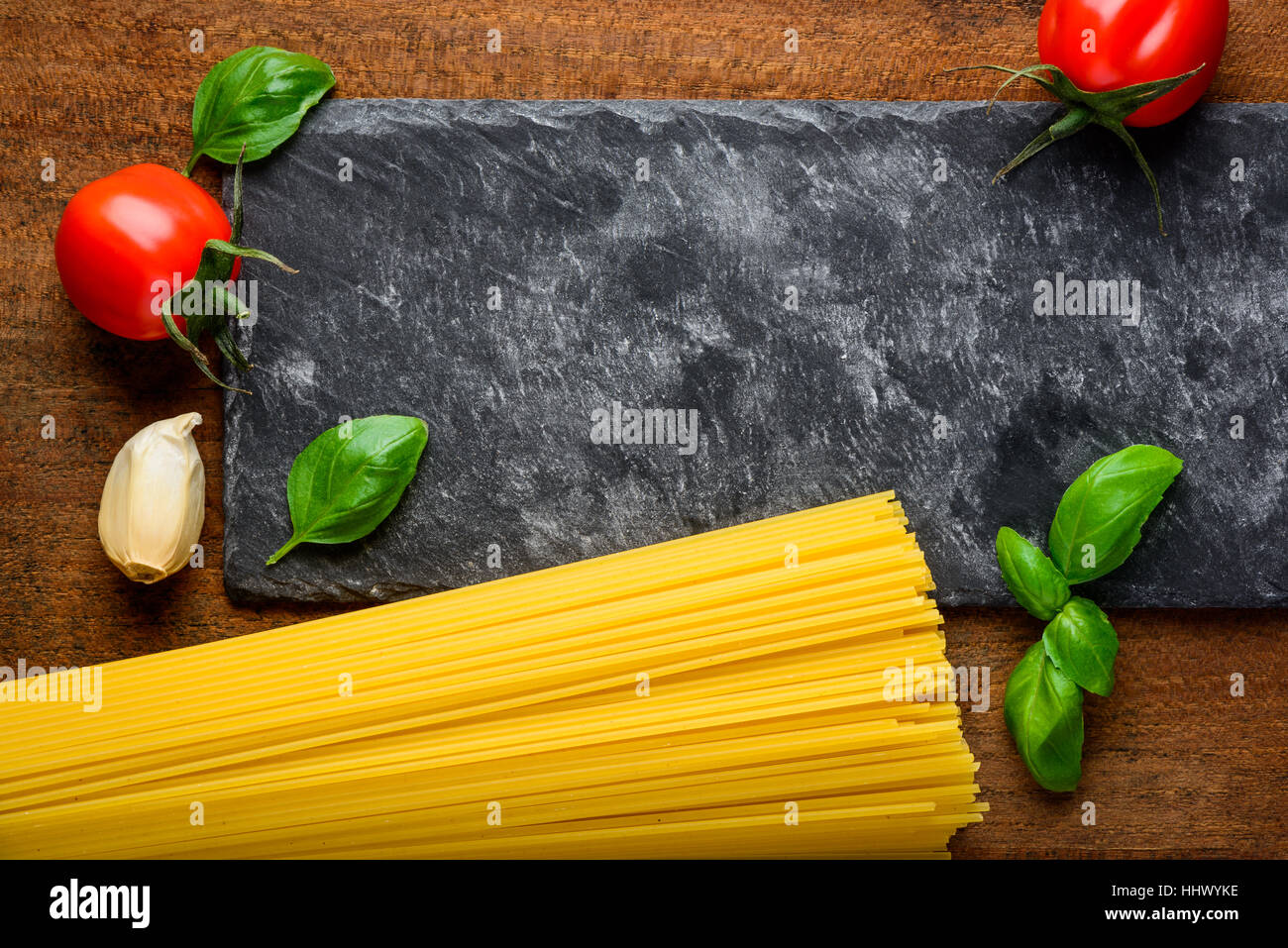 Yellow spaghetti bundle and italian or mediteranean cuisine food with ...