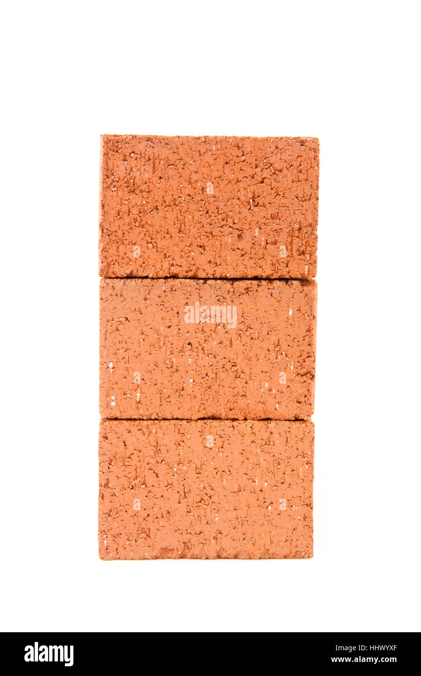 Construction bricks stacked red clay Cut Out Stock Images & Pictures ...