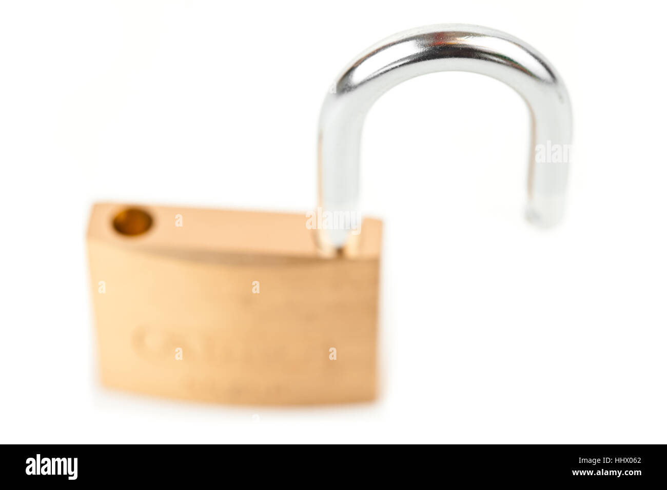 Padlock unlocked against white background Stock Photo - Alamy