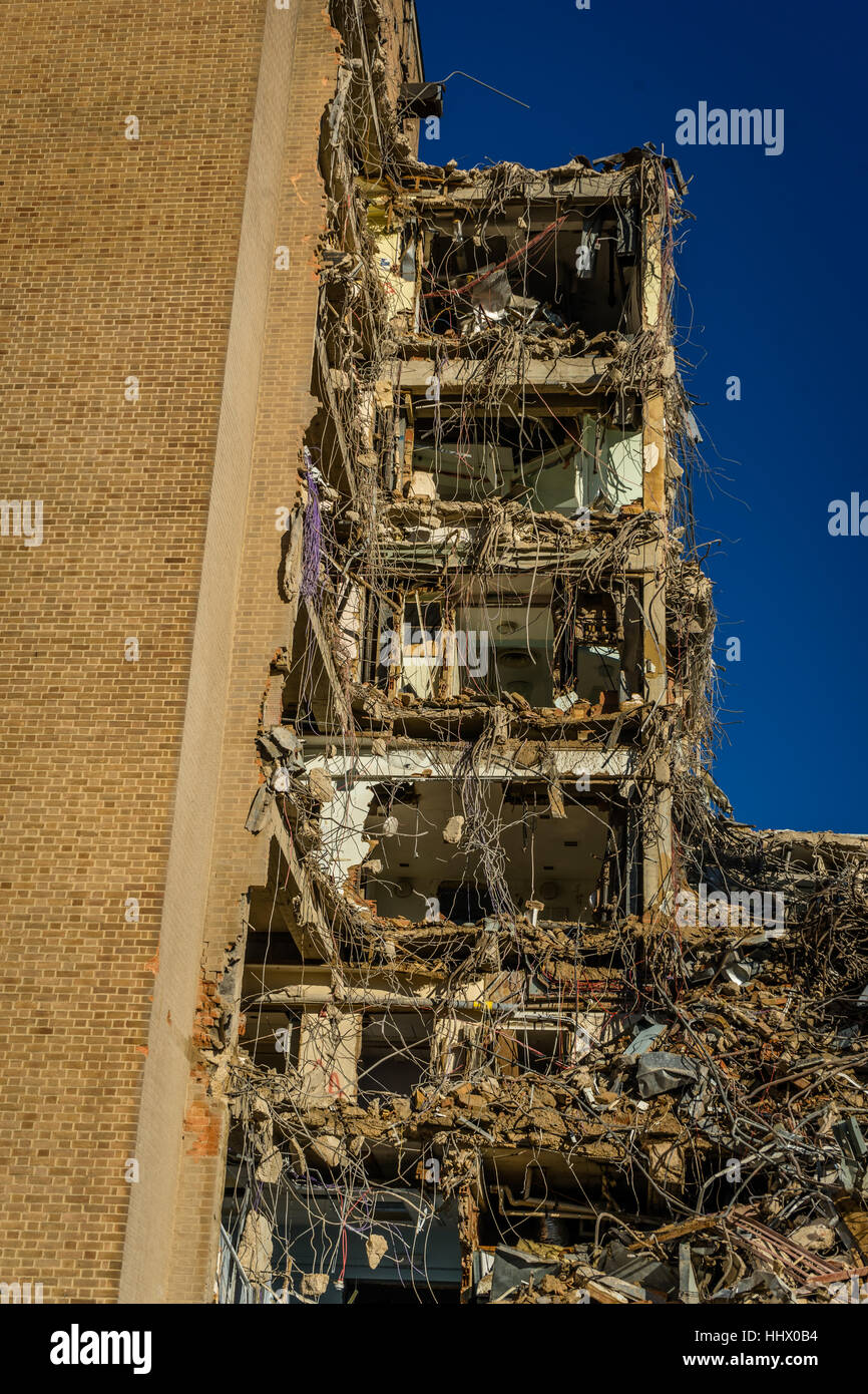 Demolition of old QEII Hospital,Welwyn Garden City, United Kingdom ...