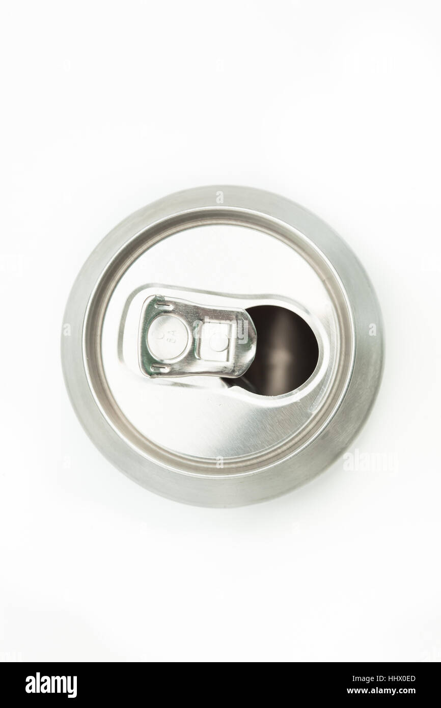 Empty can to be recycled on white background Stock Photo - Alamy
