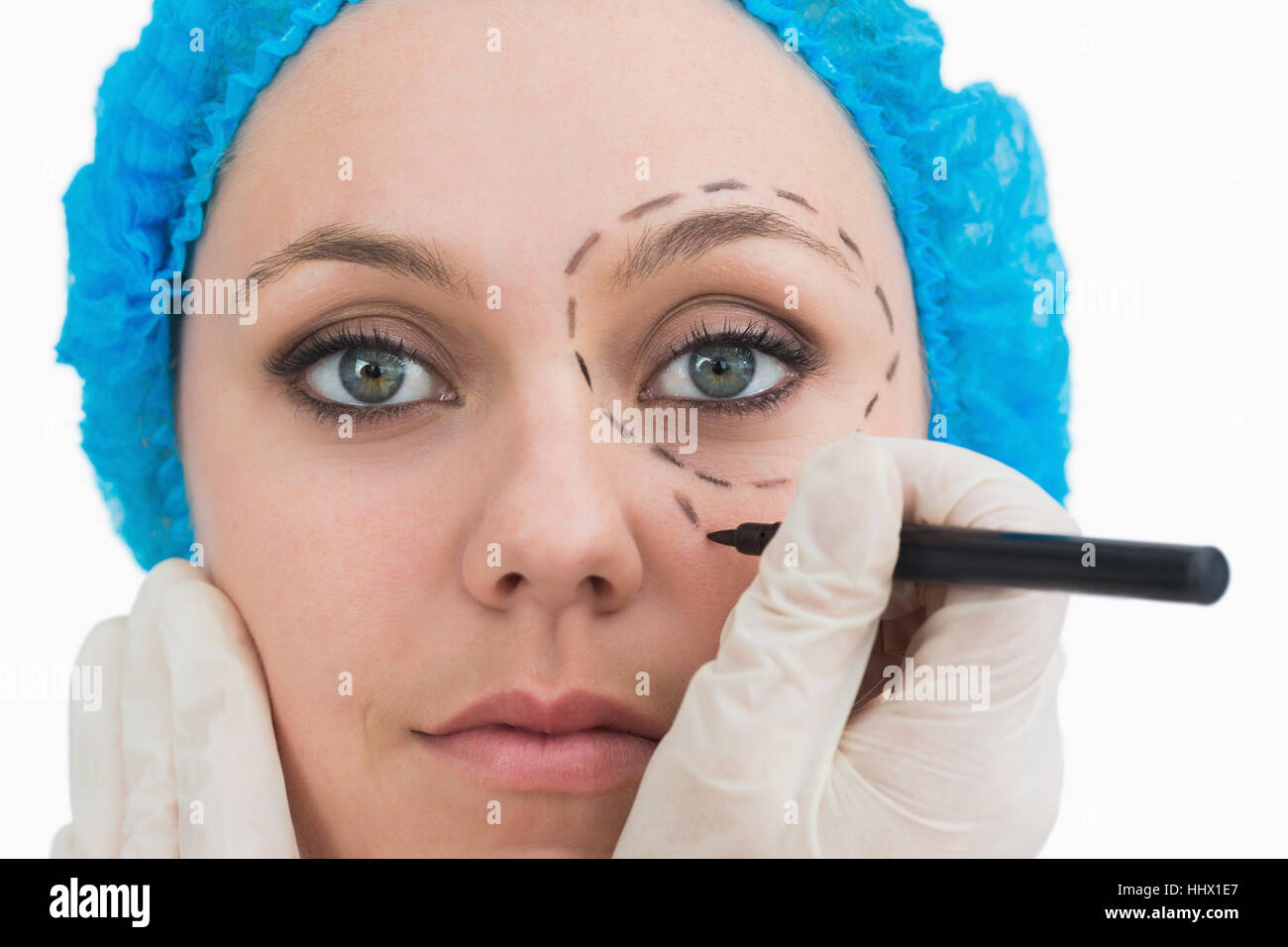 Young woman plastic around head hi-res stock photography and images - Alamy
