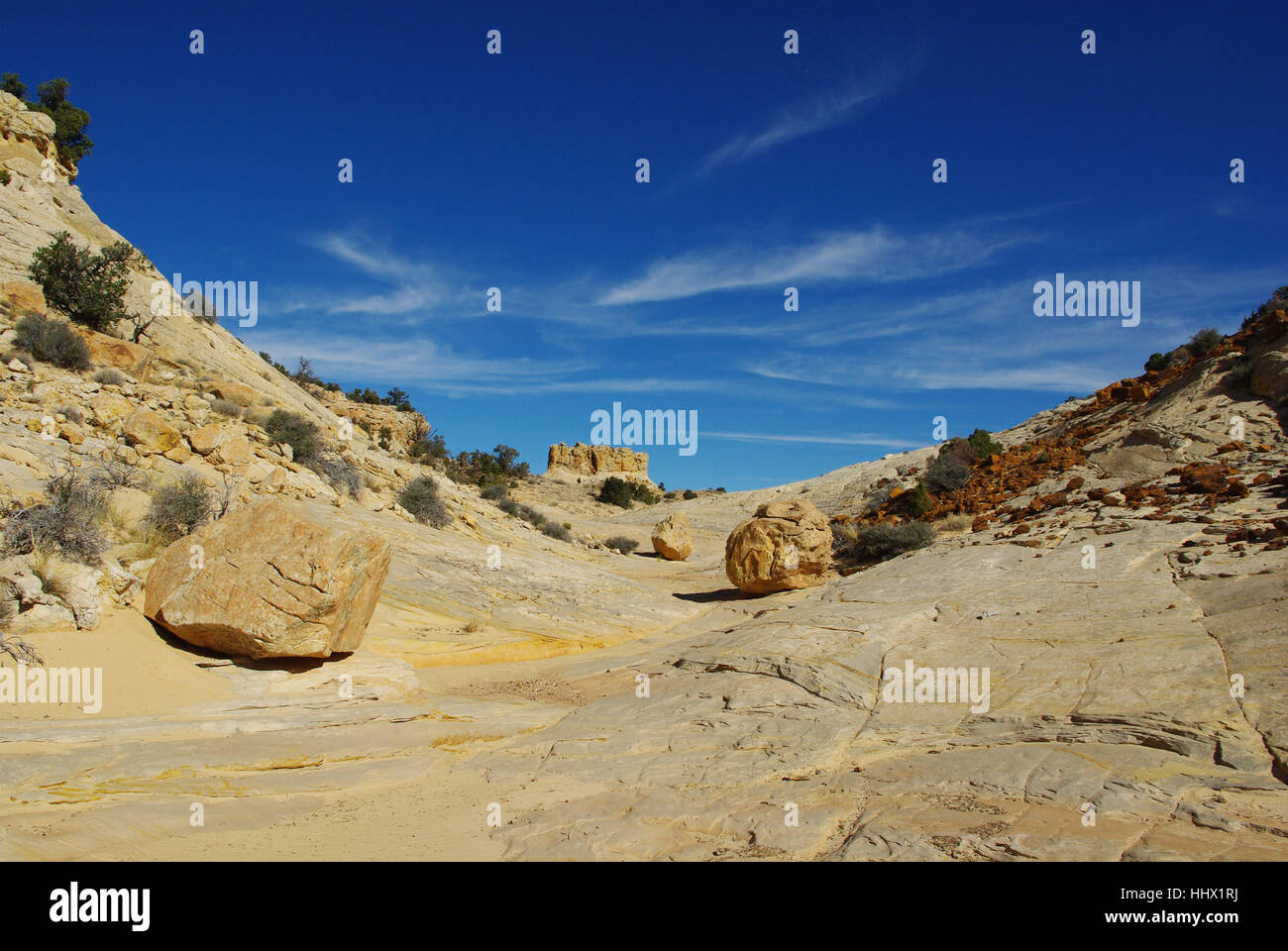 multicoloured rocks in canyon near spencer flat road,utah Stock Photo ...