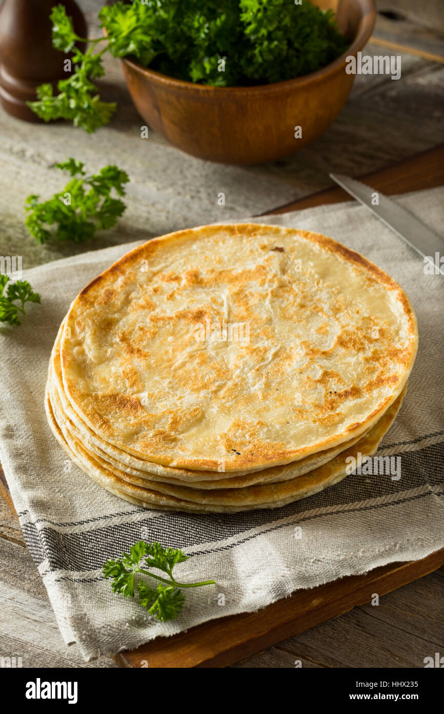 Homemade Flour Indian Paratha Bread Ready to Eat Stock Photo - Alamy