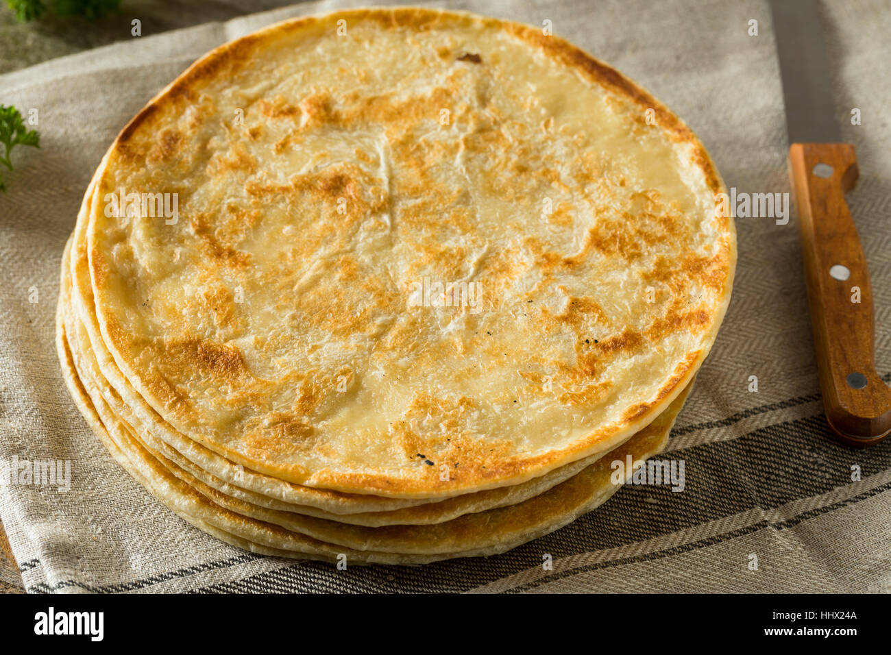 Homemade Flour Indian Paratha Bread Ready to Eat Stock Photo - Alamy