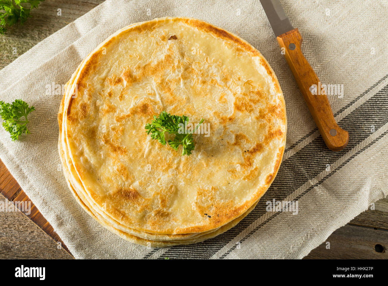 Homemade Flour Indian Paratha Bread Ready to Eat Stock Photo - Alamy