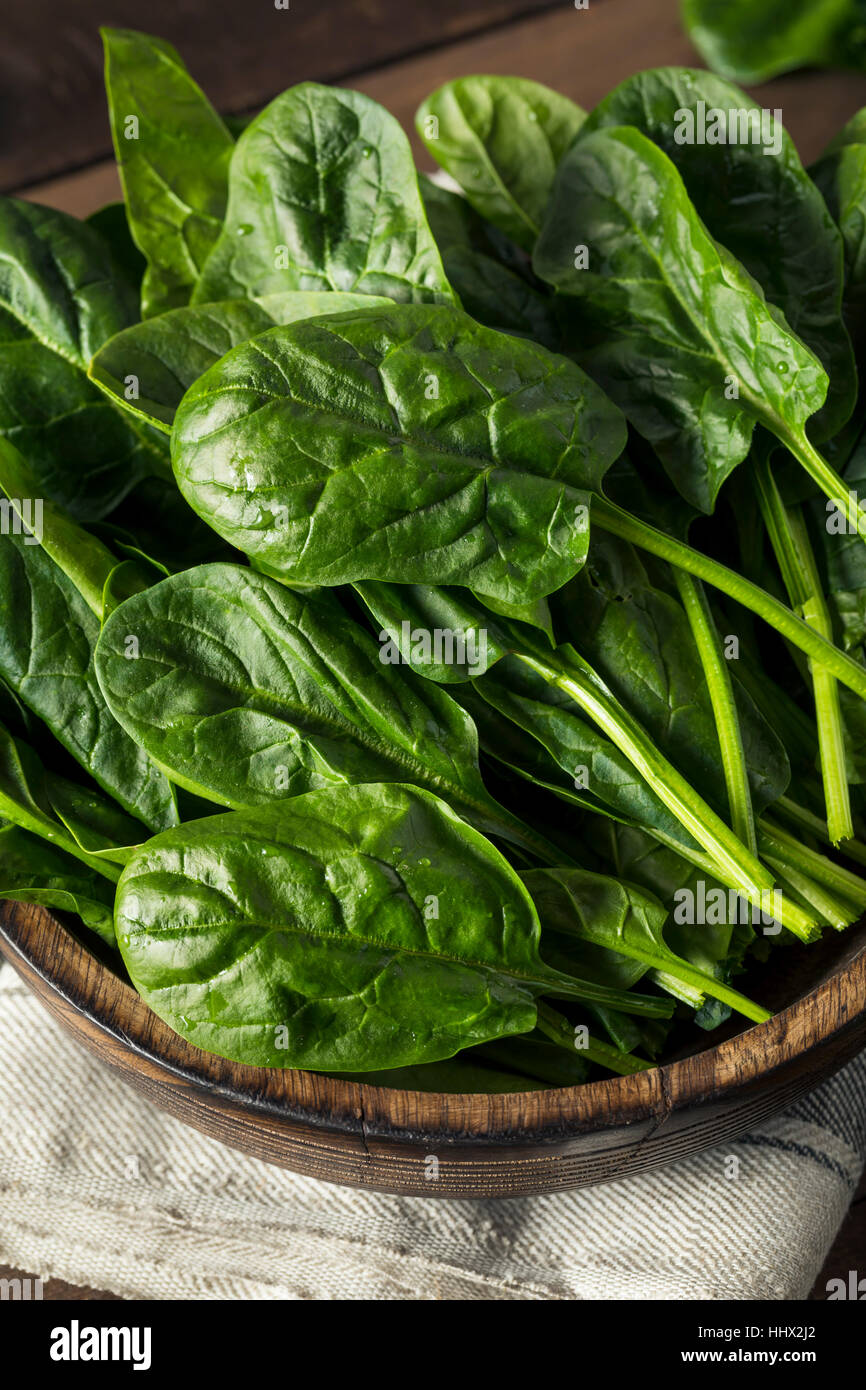 Raw Green Healthy Organic Spinach Ready to Eat Stock Photo - Alamy