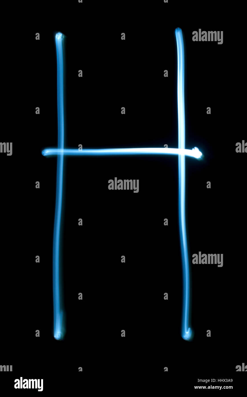 The letter H from natural neon light Stock Photo - Alamy