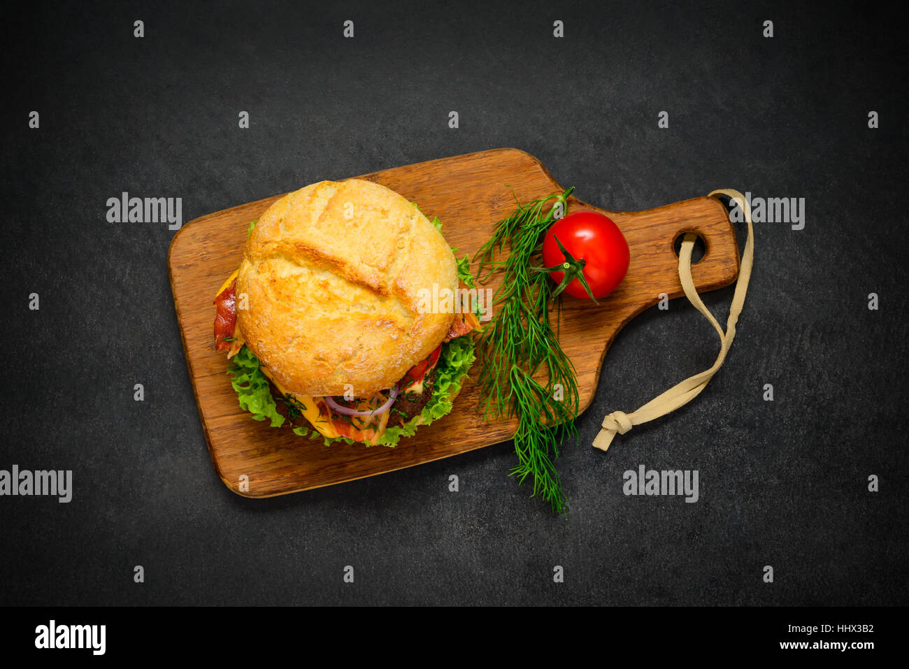 Burger top view hi-res stock photography and images - Alamy