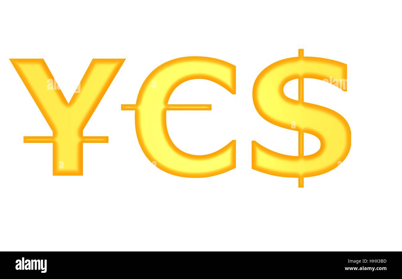 yes yen euro dollar Stock Photo - Alamy
