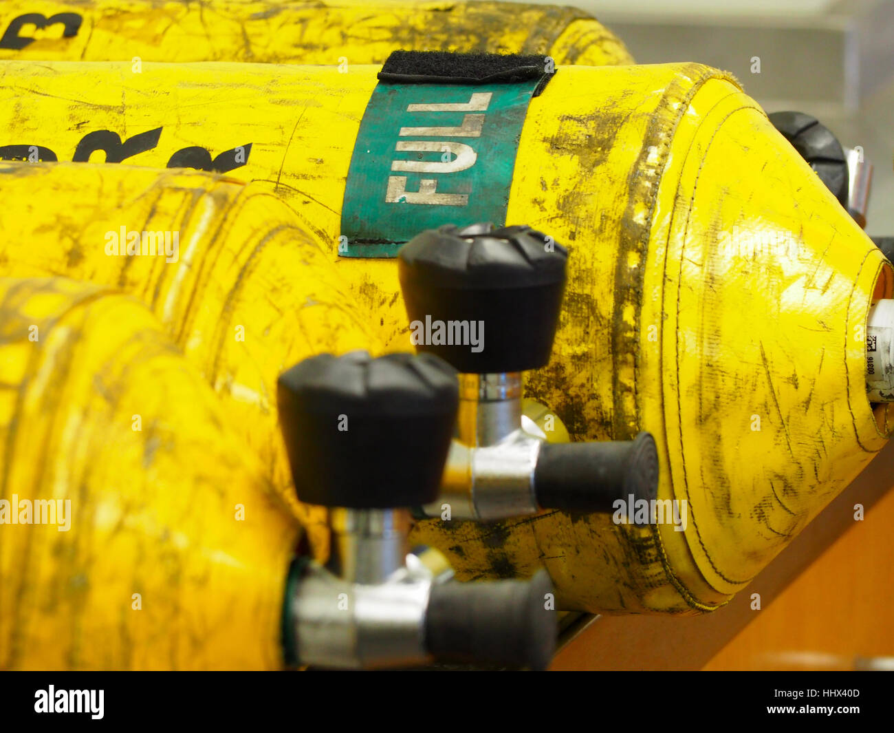 Compressed air cylinders Stock Photo - Alamy