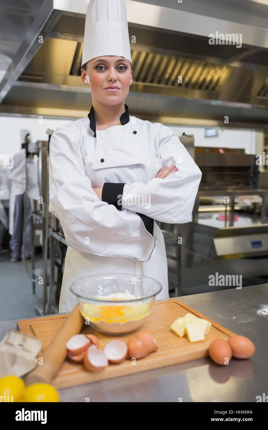 Pastry chef making dough in the kitchen Stock Photo - Alamy